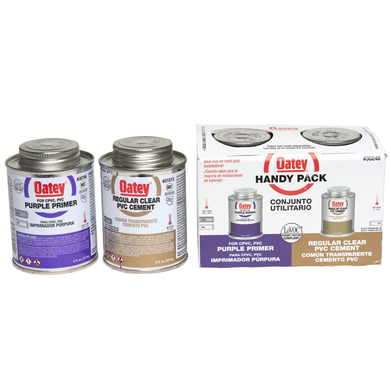 Oatey® 8 oz. PVC Clear Cement and Purple Primer Handy Pack - Perry, NY ...