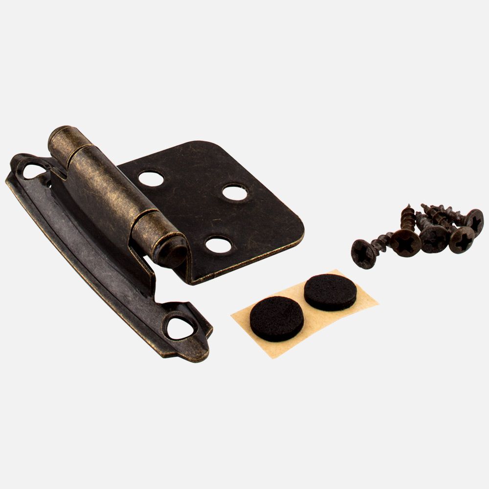 Kasaware Self-closing Overlay Hinge, 2-pack Antique Brass Finish ...