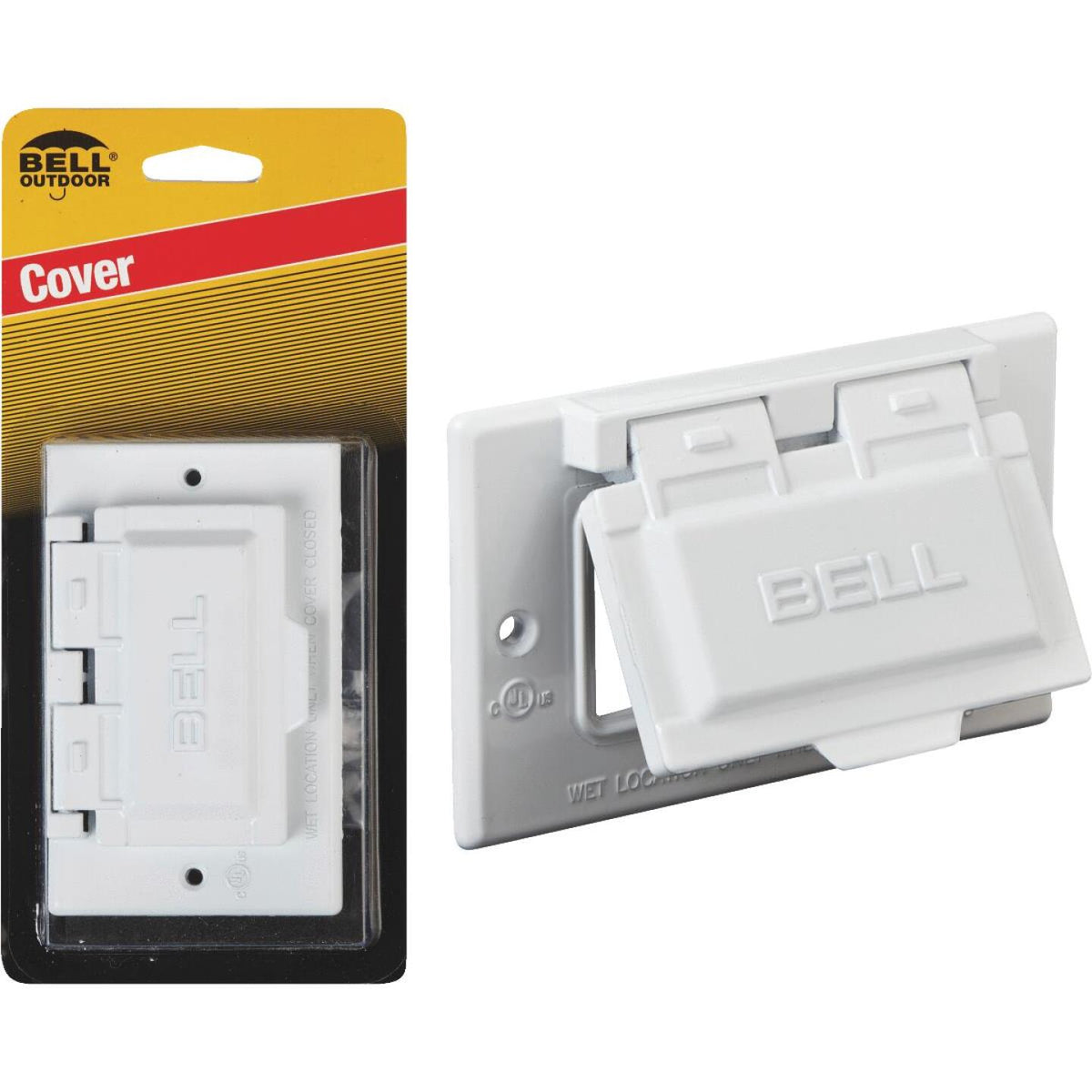 Bell Single Gang Horizontal GFCI Aluminum White Weatherproof Outdoor ...